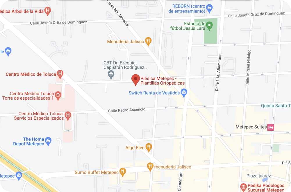 Plantillas ortopédicas - Estado de México - Sucursales Piédica